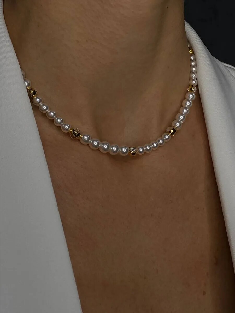 Колье, жемчуг имитация