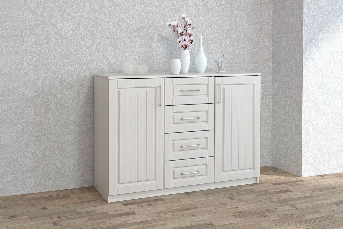 Комод 2 створки, ящики Кэт 6 Кантри, ширина 120 см, с ящиками, в спальню, в гостиную
