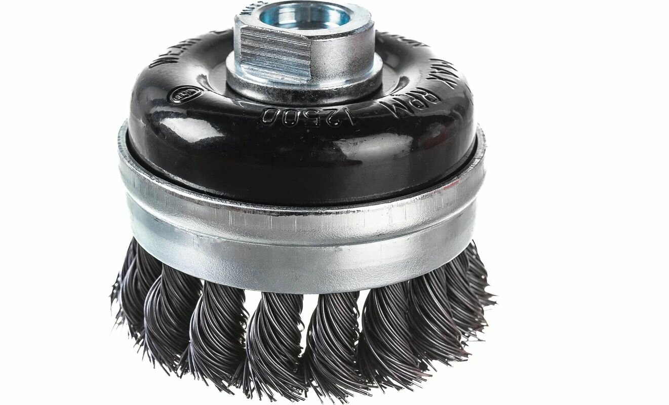 Щётка чашечная жгутовая с кольцом METAL Standard (75 мм; М14) для УШМ D.BOR D03-MS-075-M14-050