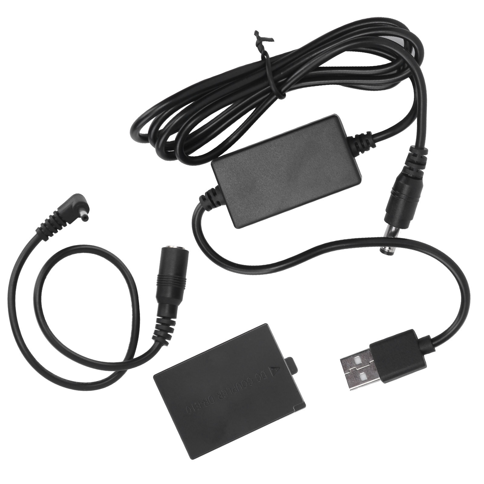LPE10 фиктивная батарея DC Cooler Adapter с USB -приводным кабелем для Canon 1100D 1200D 1300D 1500D 3000D