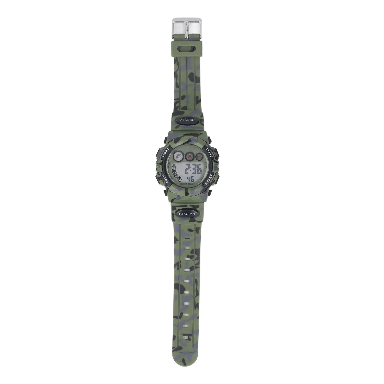 Camouflage Green Kids Watch 7 Colors LED 50M Waterproofing Digital for Boys Girls Ages 5‑15
