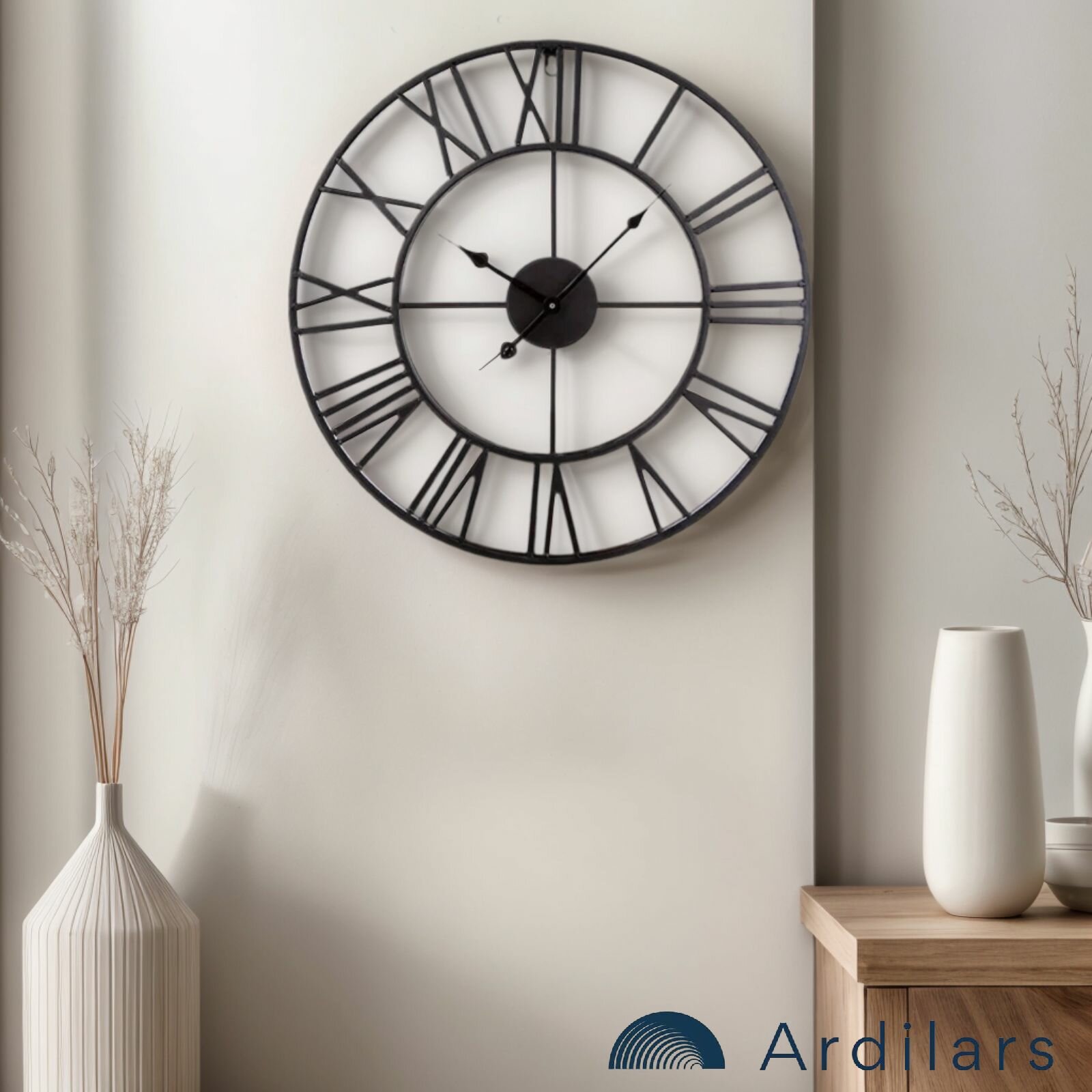 Большие железные бесшумные настенные часы