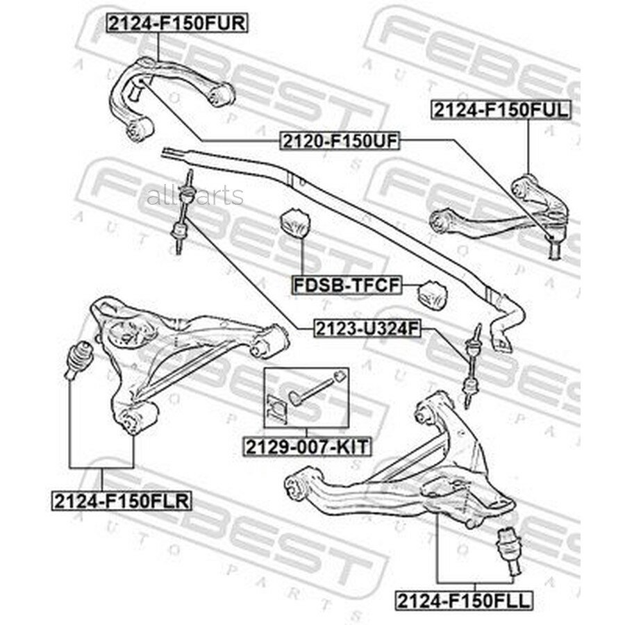 FEBEST 2129-007-KIT Болт с эксцентриком ремкомплект (комплект) FEBEST 2129-007-KIT
