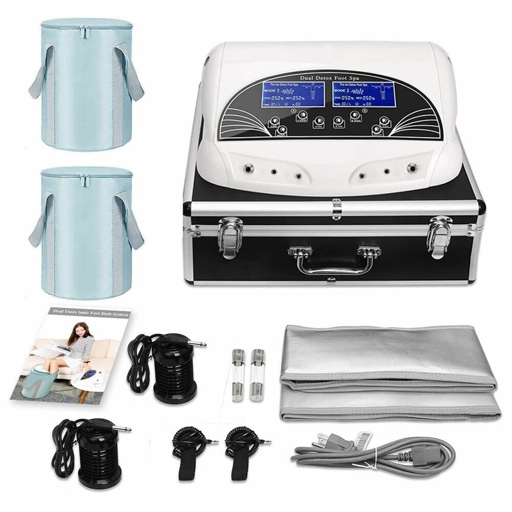 Двойная ионная ванночка для ног, детокс, с ЖК-дисплеем и ремешками