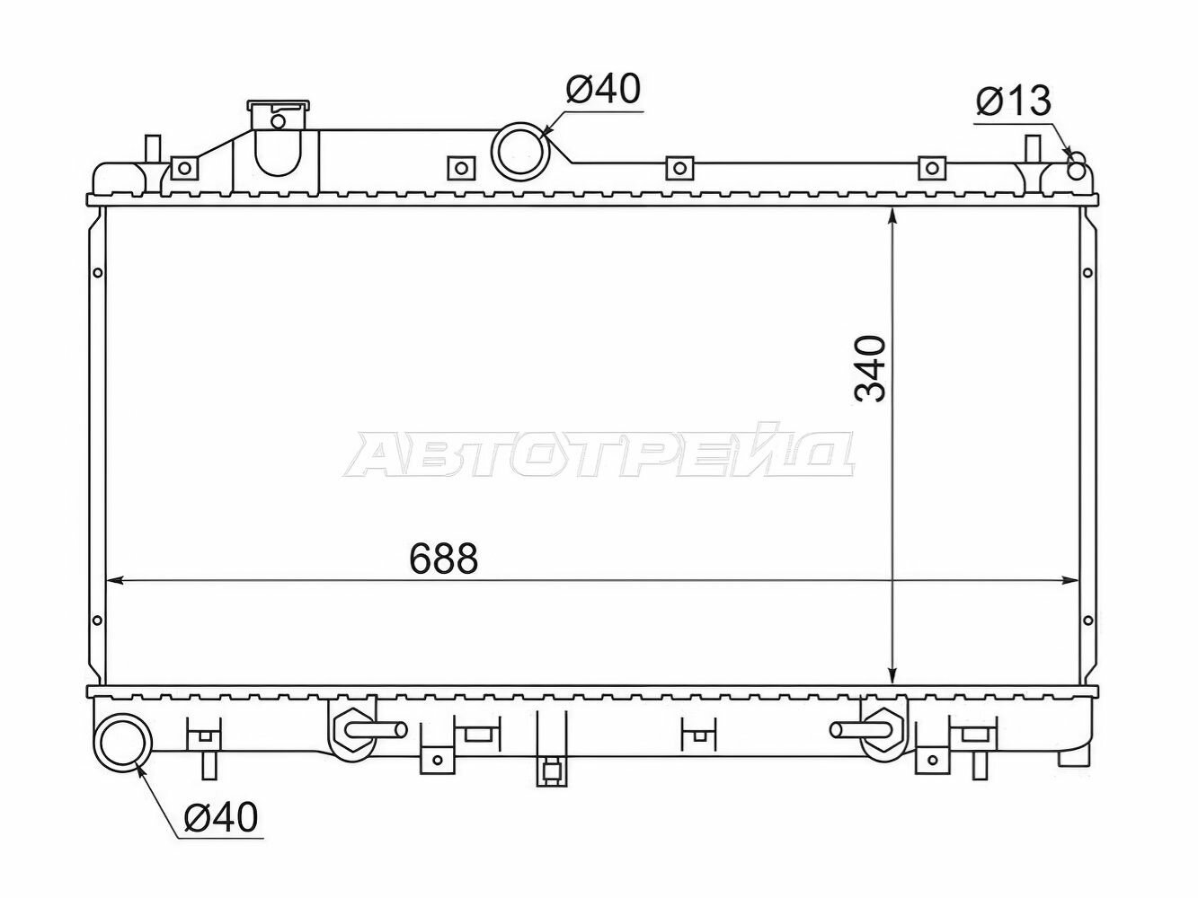 Радиатор охлаждения двигателя для Субару Exiga, Форестер, Импреза, Легаси арт SB0005BLT SAT