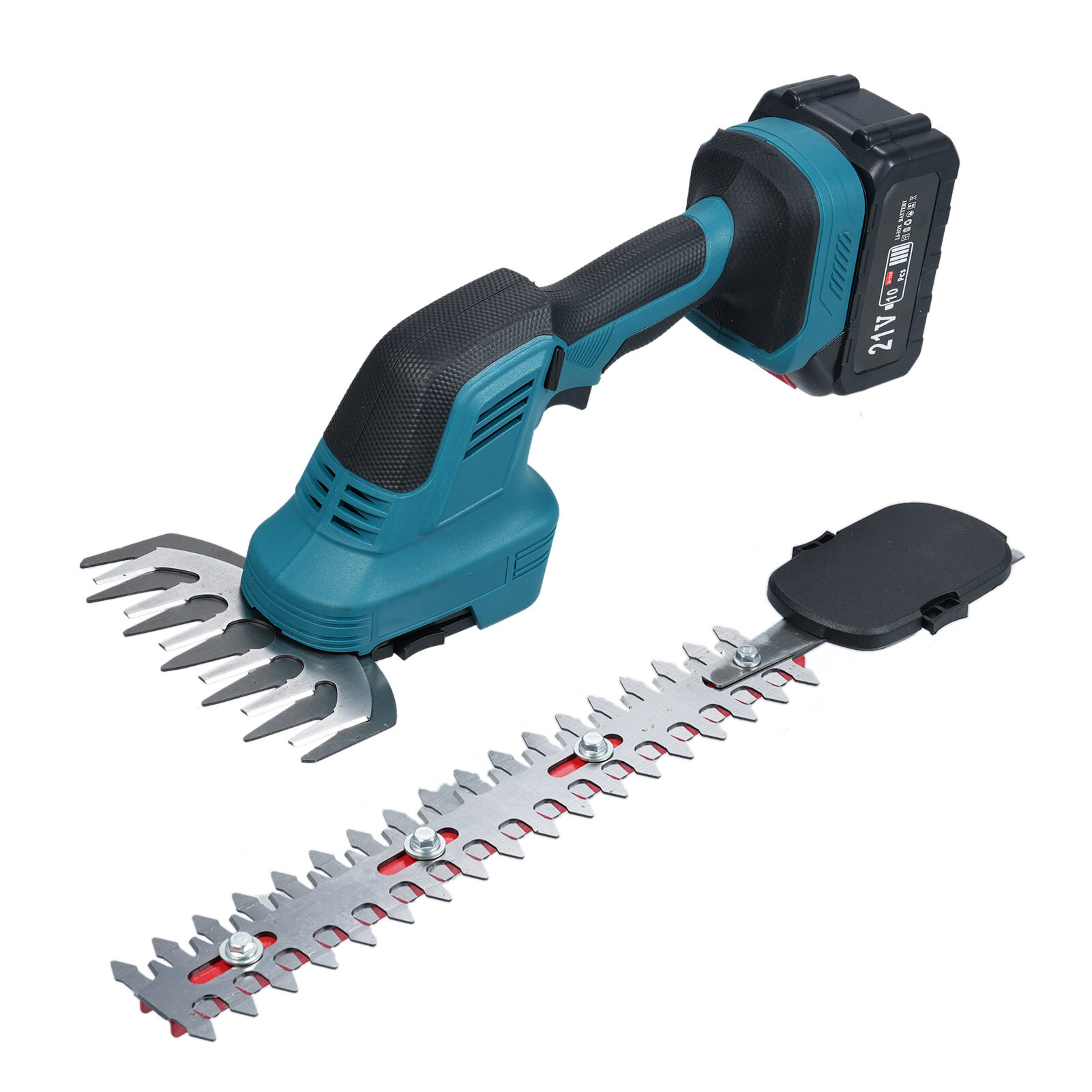2-in-1 Hedge Trimmer & Grass Shears 21V Electric Shrub Handheld Cutter Lightweight Clippers with 4.0Ah Battery and Charger for Garden Yard Lawn