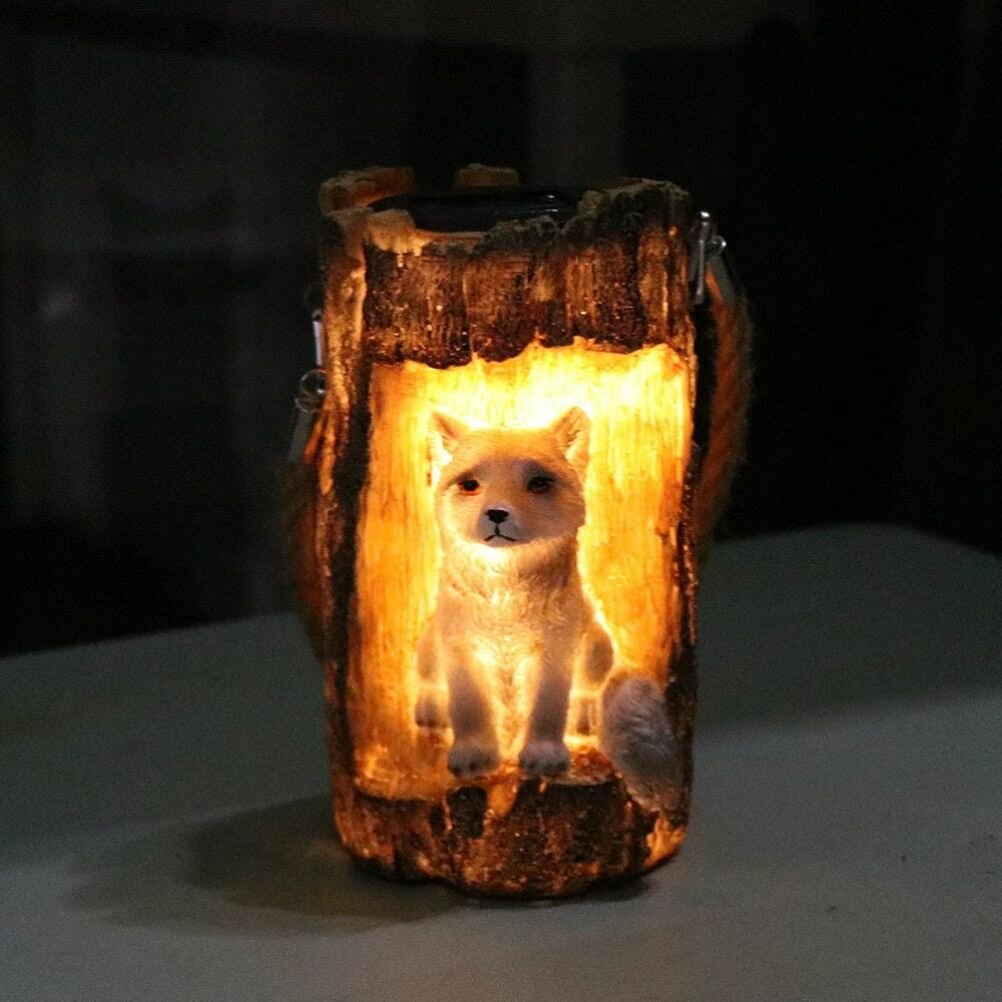 Солнечные садовые фонари в виде совы и лисы, водонепроницаемые, для дорожек и патио