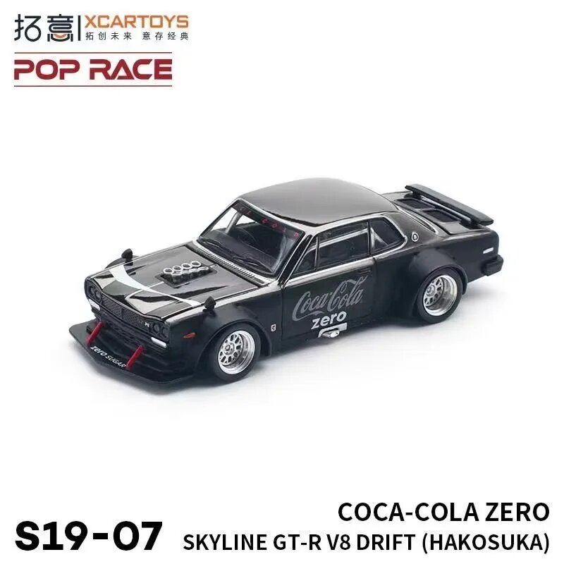 POP RACE 1/64 Skyline GT-R V8 Coca Cola Zero, Черный