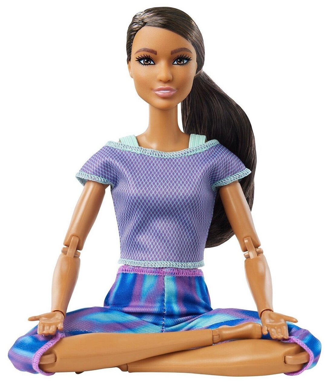 Кукла Barbie Безграничные движения мулатка фиолетовый топ GXF06
