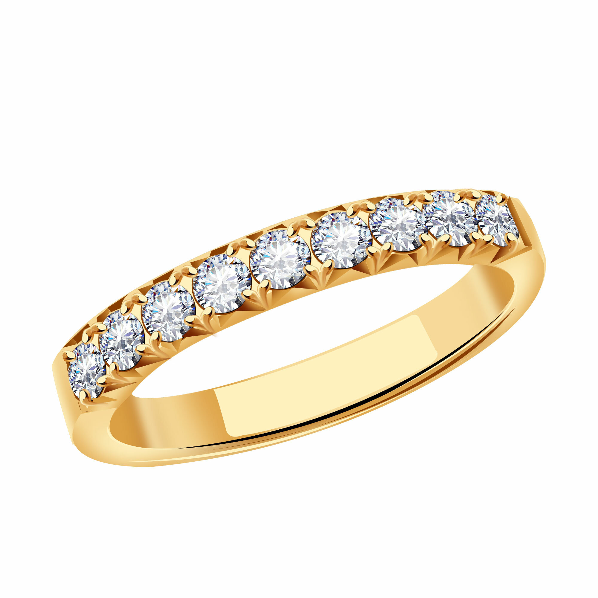 Кольцо дорожка Diamant online, красное золото, 585 проба, бриллиант