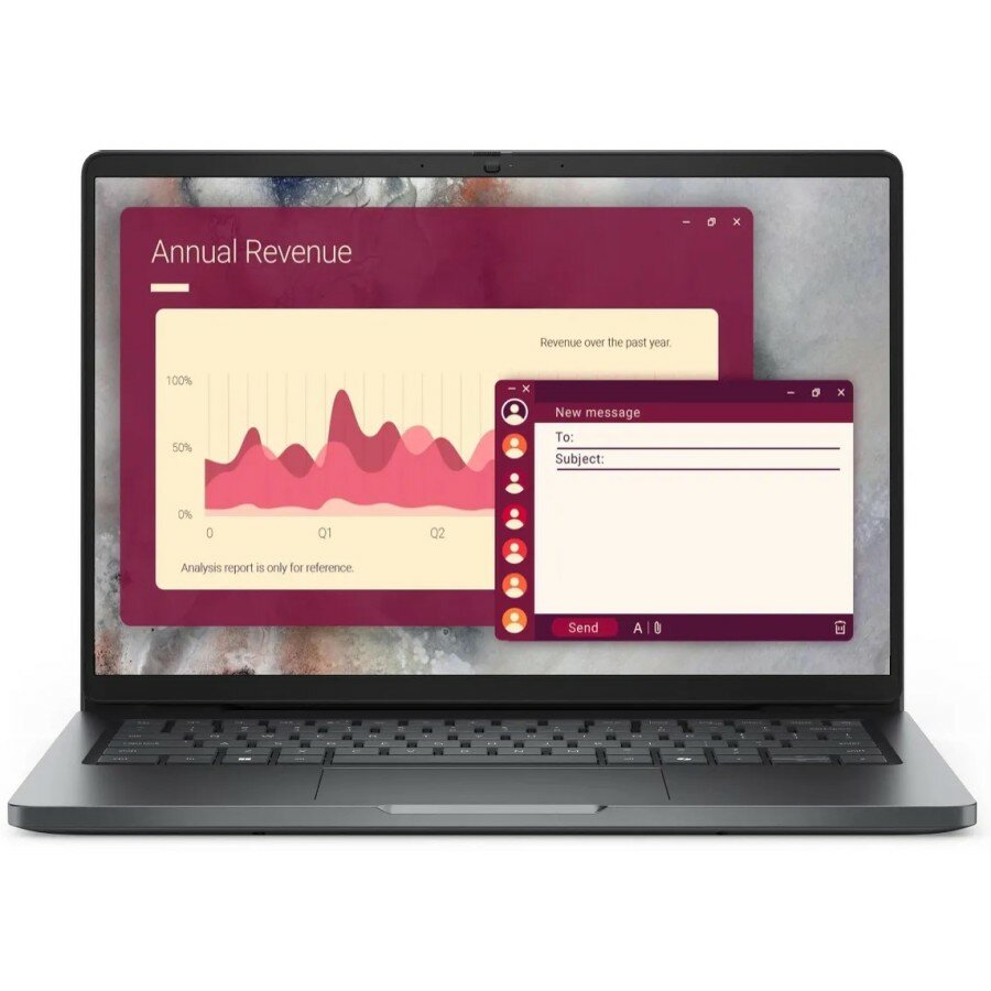 Ноутбук Dell Pro 14 14" (1920x1200) IPS, Intel Core Ultra 7 255U, 16GB DDR5, 512GB SSD, Intel Graphics, Linux, grey (PRO14-7653)