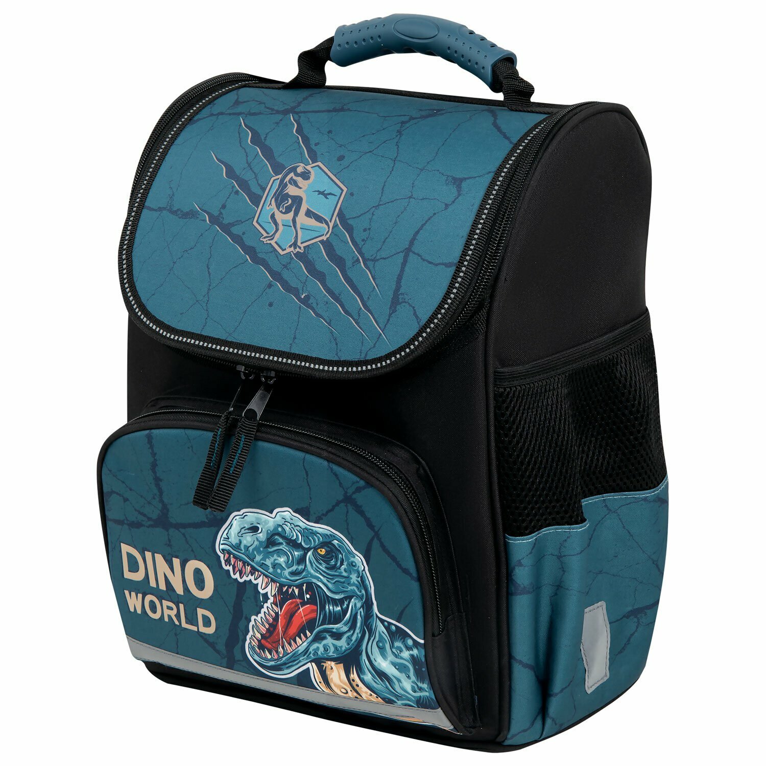 Ранец BASIC "Dino world" 1 отд, 35*28*18см. 3 кармана, эргоном. спинка