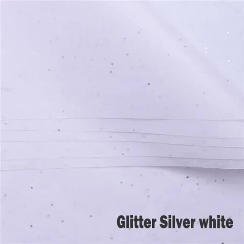 Блестящие оберточные бумаги, 10 листов, 50х66 см Glitter silver white