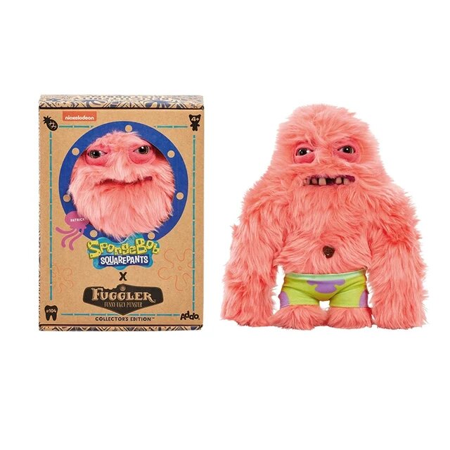 Аутентичная плюшевая игрушка Fuggler Patrick Star 22 см, уродливый монстр SpongeBob SquarePants, милый зубастый монстр, подарочная мягкая игрушка
