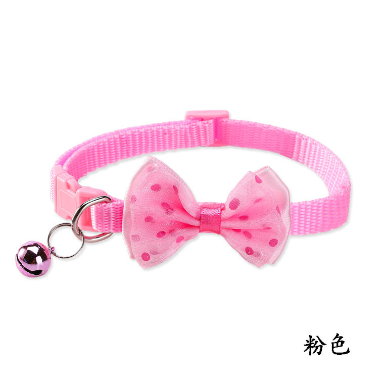 Ошейник для домашних животных с колокольчиком розовый одиночный