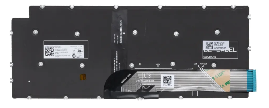 Клавиатура для ноутбука Dell Vostro 3400, 3401, Inspiron 7391, 5405, 5402, серебристая, без рамки, с подсветкой
