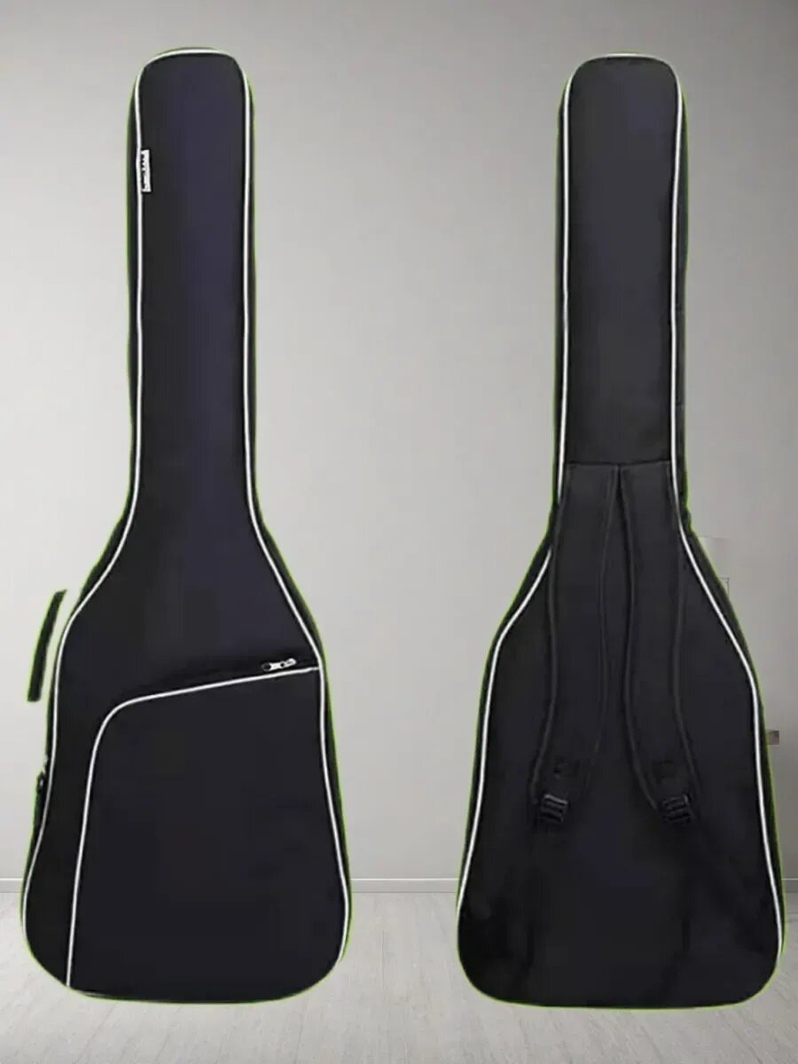 Чехол для бас-гитары, длина 120 см, (типа Jazz Bass), утепленный (8мм), косой накладной карман. Цветной кант.