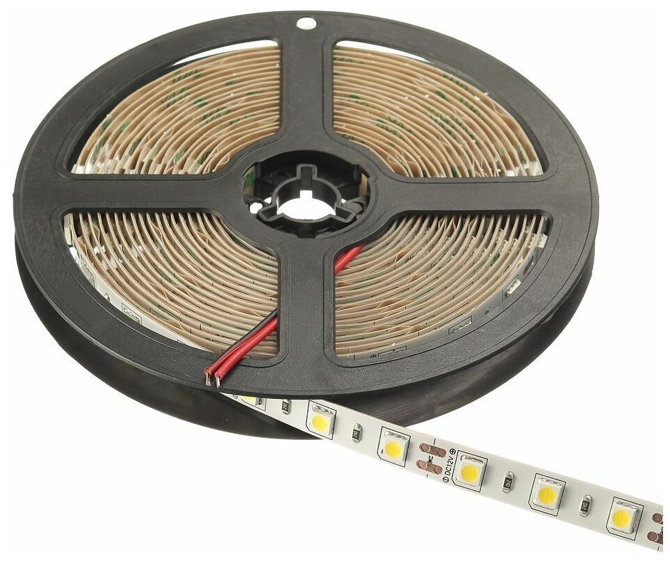 Светодиодная лента SWGroup 5050, 60 д/м, 14,4W, 12V, IP20, теплый белый, открытая