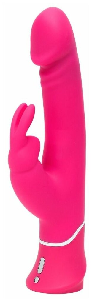 Розовый вибратор-кролик Realistic Dual Density Rechargeable Rabbit Vibrator - 25,5 см.