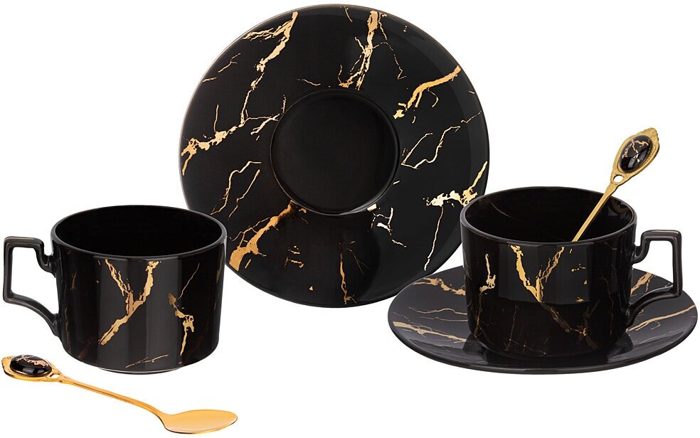 Чайный набор 42-452 lefard fantasy на 2 пер. 6 пр. 250 мл черный