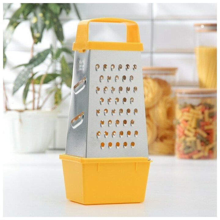 Тёрка Доляна «Универсал», 4 грани, контейнер 450 мл, 27×12×0,9 см, цвет микс, 1921192