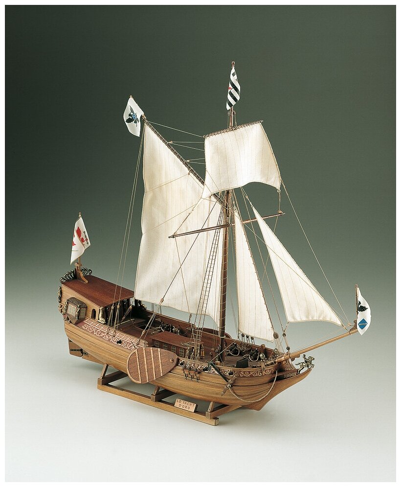 Сборная модель парусного корабля от Corel, яхта Yacht D'Oro, 580х240х520 мм, М.1:50