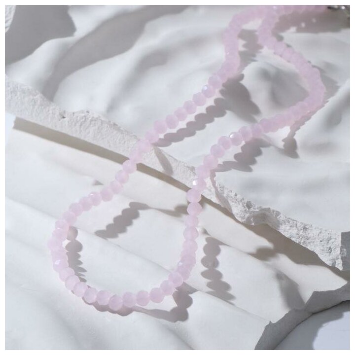 Бусы "Хрусталь" блеск, цвет бледно-розовый — купить в интернет-магазине ...