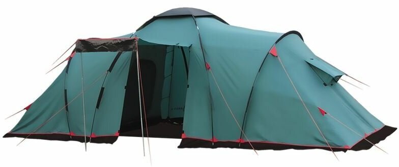 Tramp двухкомнатная палатка Brest 4 V2, зеленый (4-х местная кемпинговая водонепроницаемая.)