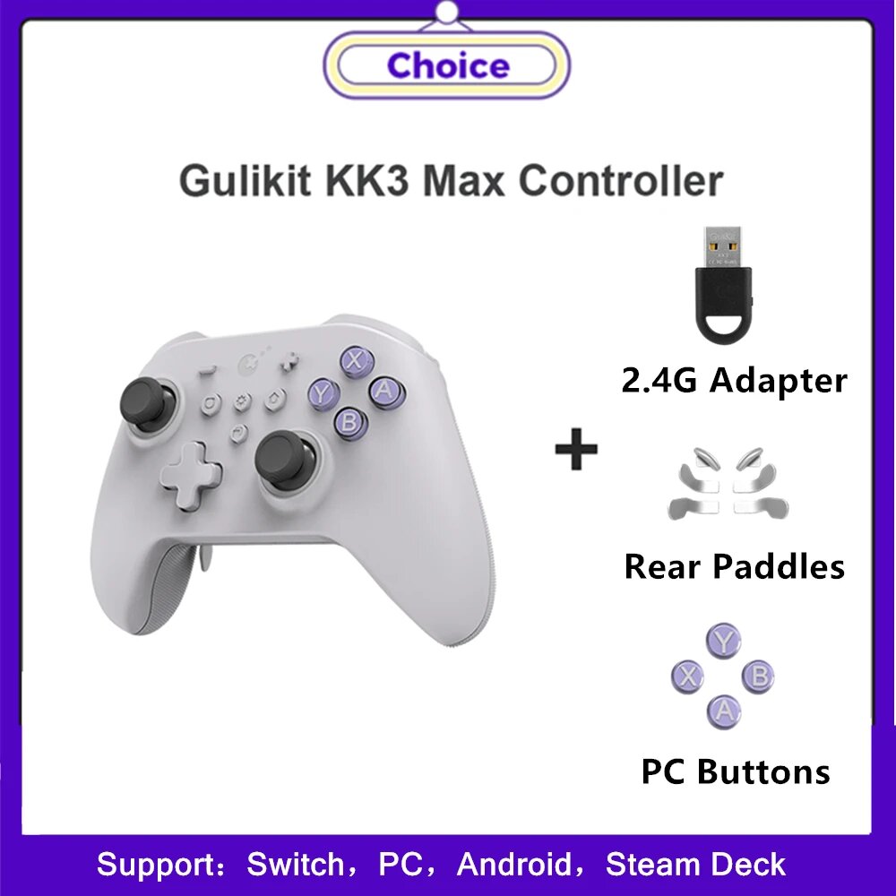 GuliKit KK3 MAX геймпад для Windows Nintendo Switch Android iOS Серый, Gray