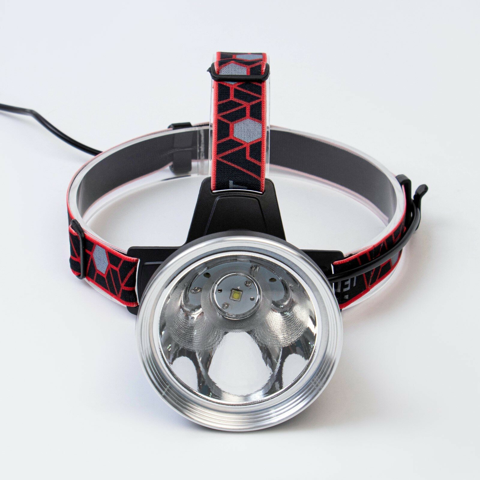 Фонарь налобный аккумуляторный, 10000 мАч, 30 Вт, 1600 Лм, P90, USB, 12 часов работы