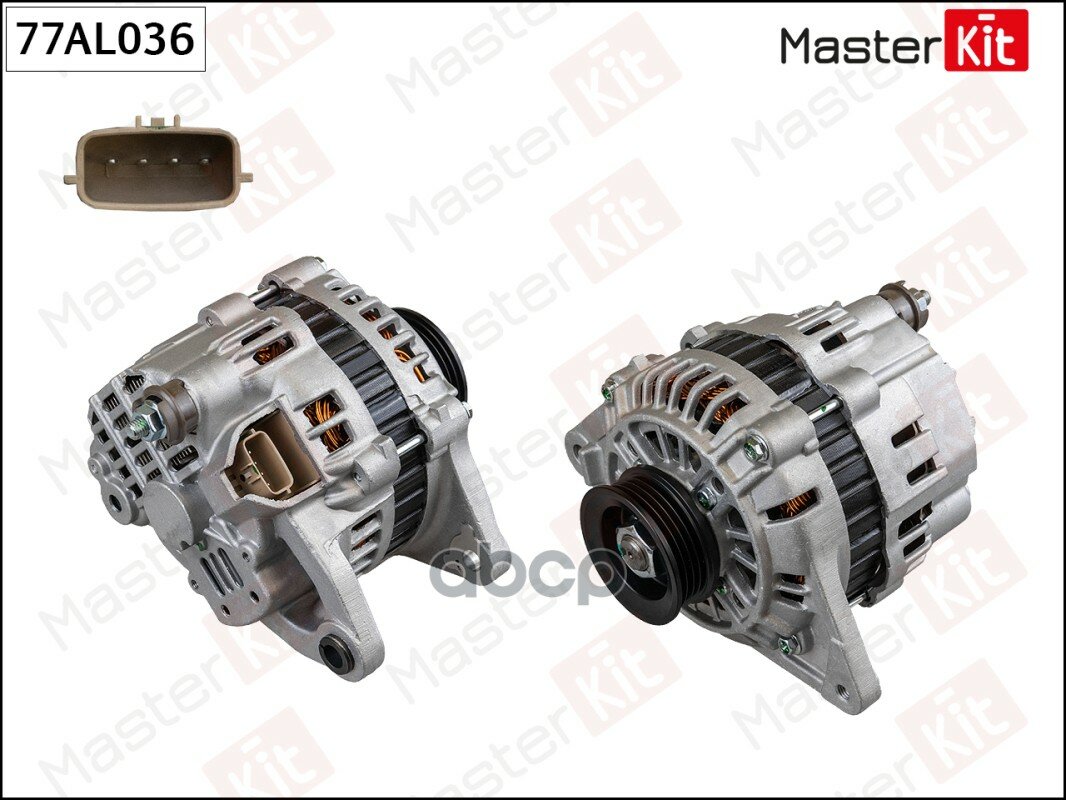 Генератор Chery Tiggo T11 (05-) 2.4i/Mitsubishi Lancer VIII (00-) 1.6i 85A MasterKit арт. 77AL036