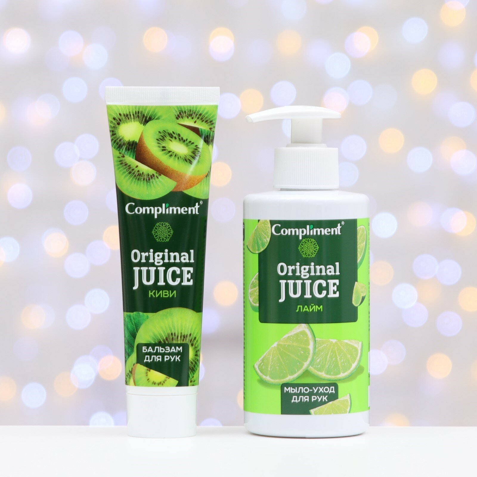 Compliment Набор Original Juice Киви-Лайм №1490, мыло-уход 320 мл + бальзам 100 мл