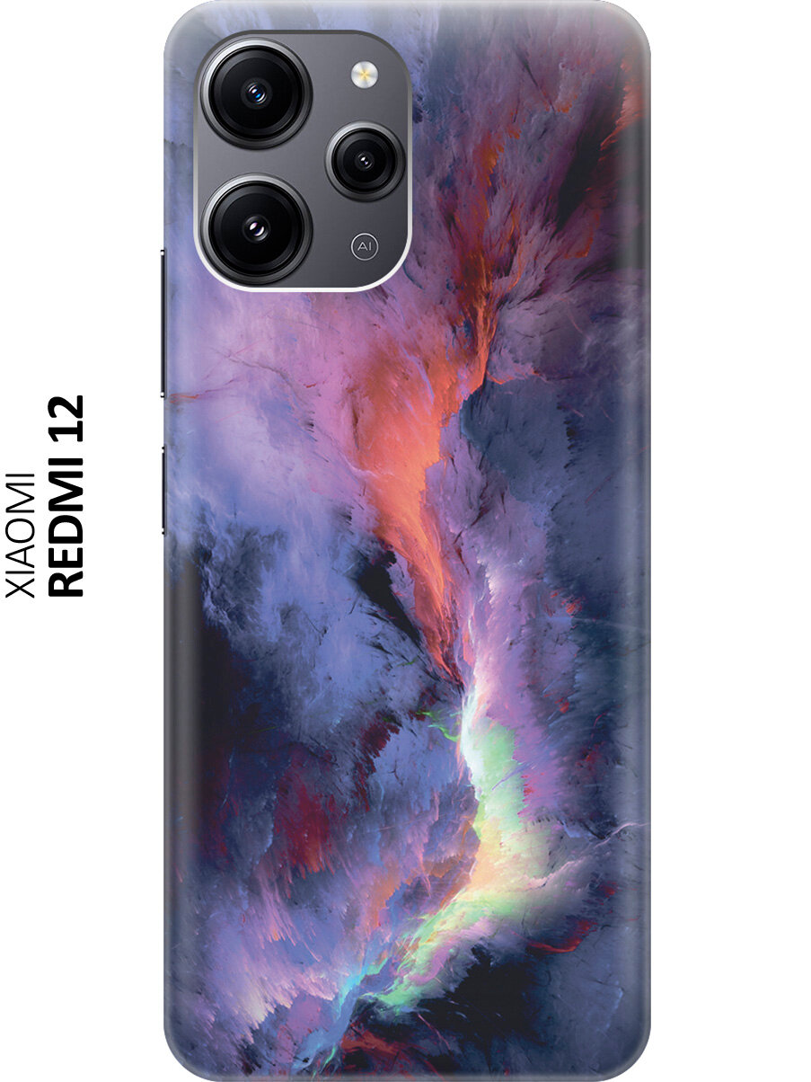 Силиконовый чехол на Xiaomi Redmi 12, Сяоми Редми 12 с принтом "Гром и молния"