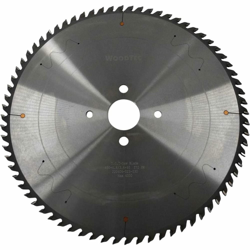 Пила дисковая для пильных центров 450x4.8/3.5x60 мм, Z72, трапеция Woodtec ВИ 337418