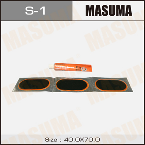 MASUMA S-1 к-кт заплаток для камер 15 шт. 40х70mm + клей 22ml\