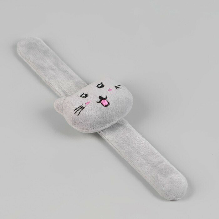 Игольница на браслете Кошка , 23 x 6,5 см, цвет серый