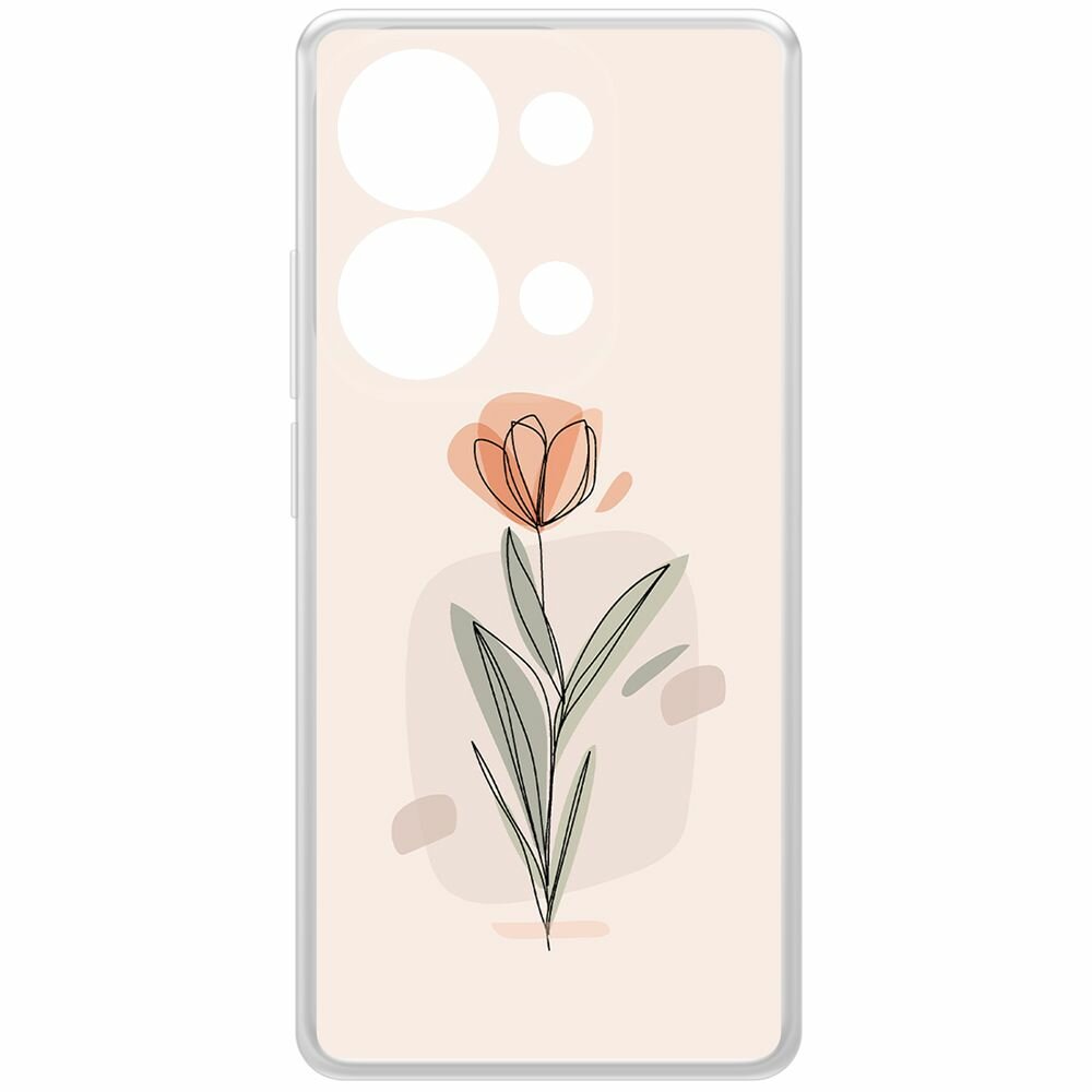 Чехол-накладка Krutoff Clear Case Тюльпан для Xiaomi Poco M6 Pro 4G