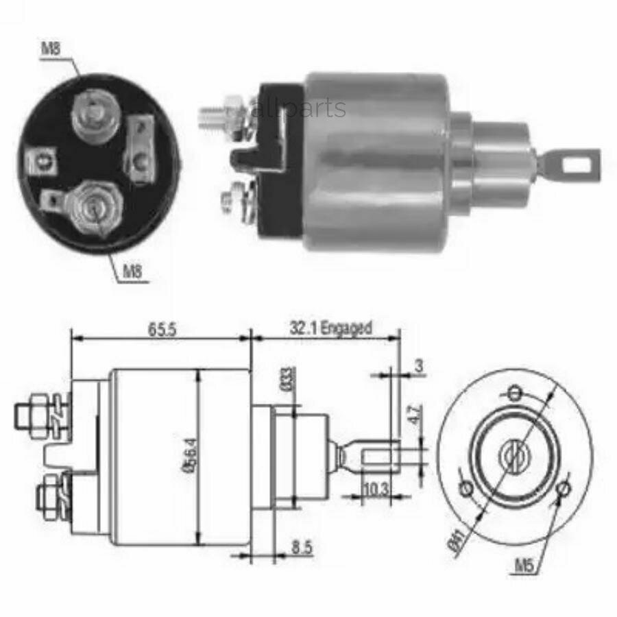 MEATDORIA 46002 Реле втягивающее VW Golf II 1.6 TD Transporter IV 2.5 TDI