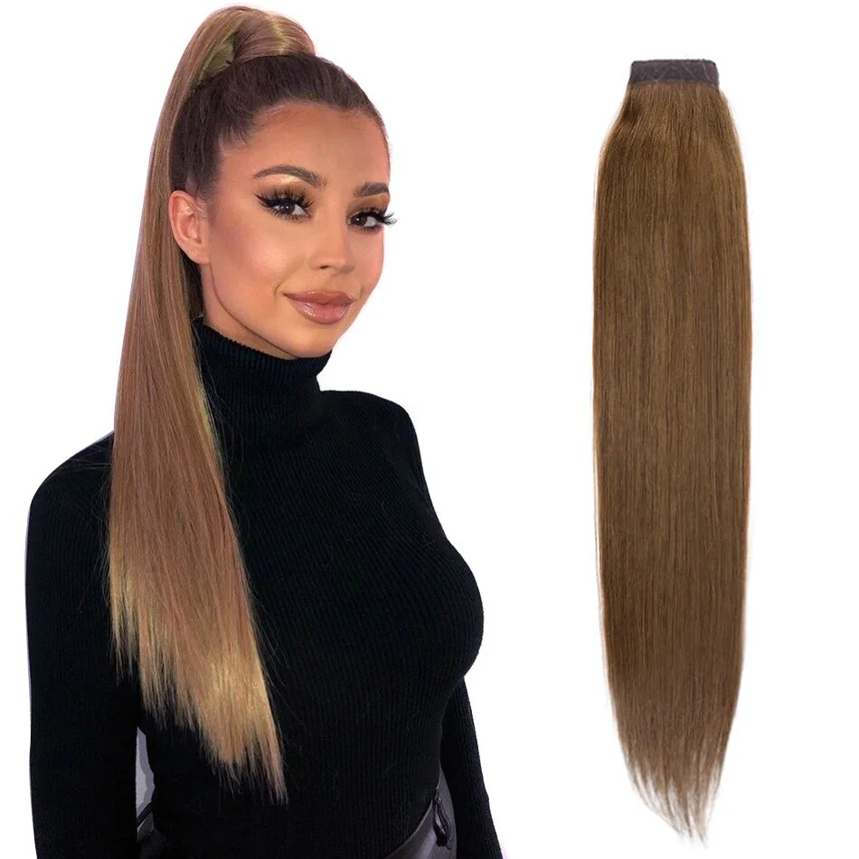 Натуральные волосы REAL BEAUTY конский хвост 30-75 см прямые 18inch 45cm 60g, # 6