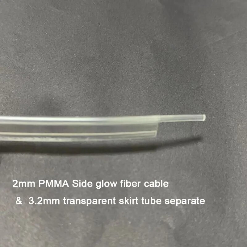 2 мм PMMA Side Glow оптоволоконный кабель, 3.2 мм