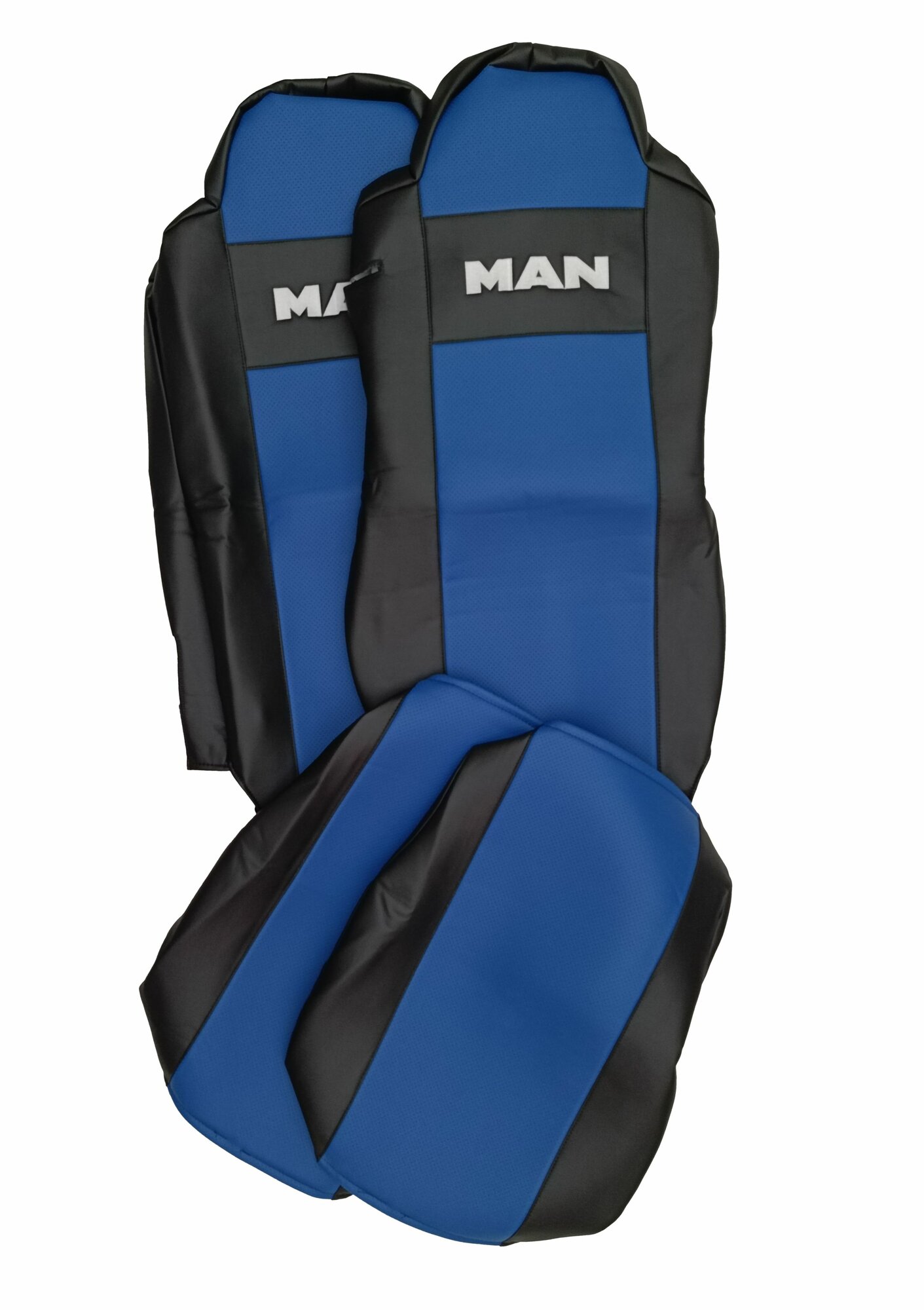 Чехлы на сиденья ЭКО кожа (синий) для MAN TGA (2 ремня)(13258)