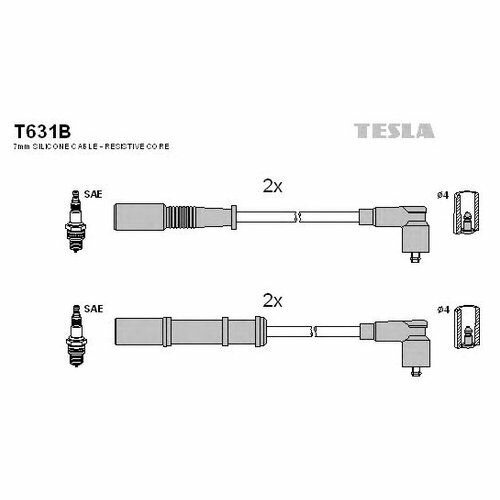 Комплект проводов зажигания Tesla t631b