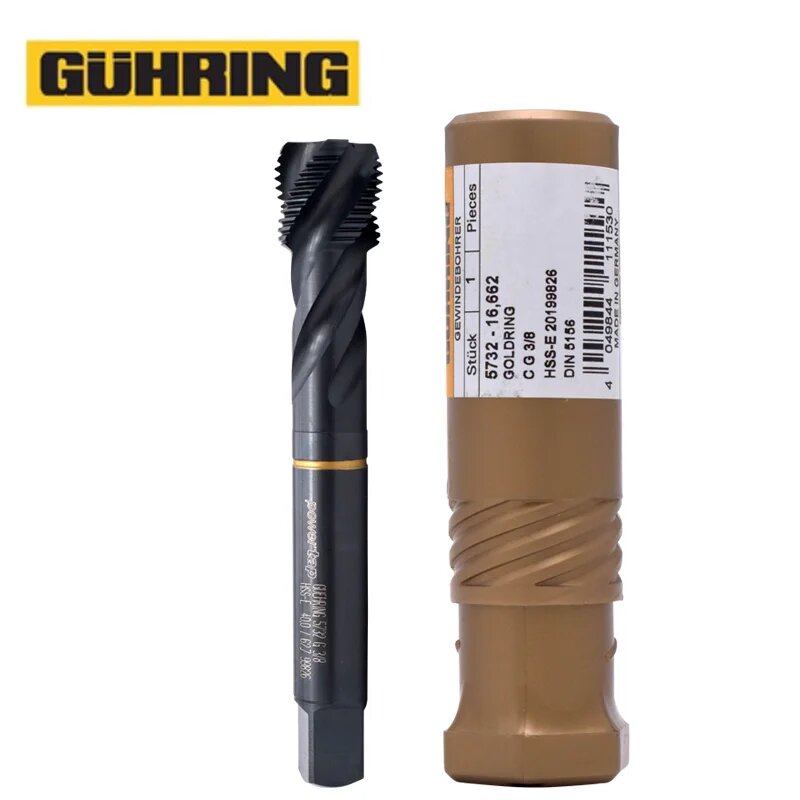 GUHRING DIN Спиральный метчик для трубы G1/8 1/4 3/8 3/4 1/2 G3l8, Spiral Fluted Tap