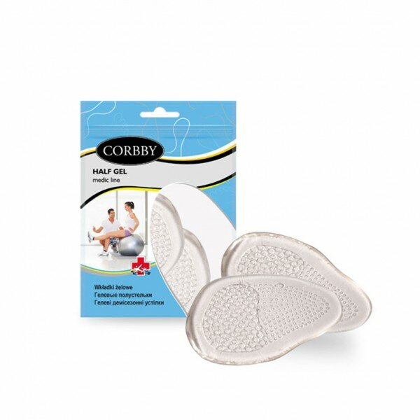 Полустельки Corbby "HALF GEL", гелевые, универсальные, от натоптышей, бесцветные