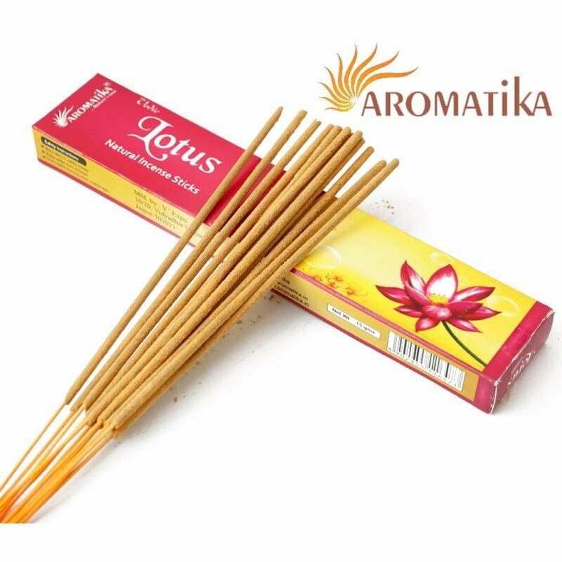 Vedic LOTUS Natural Incense Sticks, Aromatika (лотос натуральные ароматические палочки, Ароматика), 15 г.