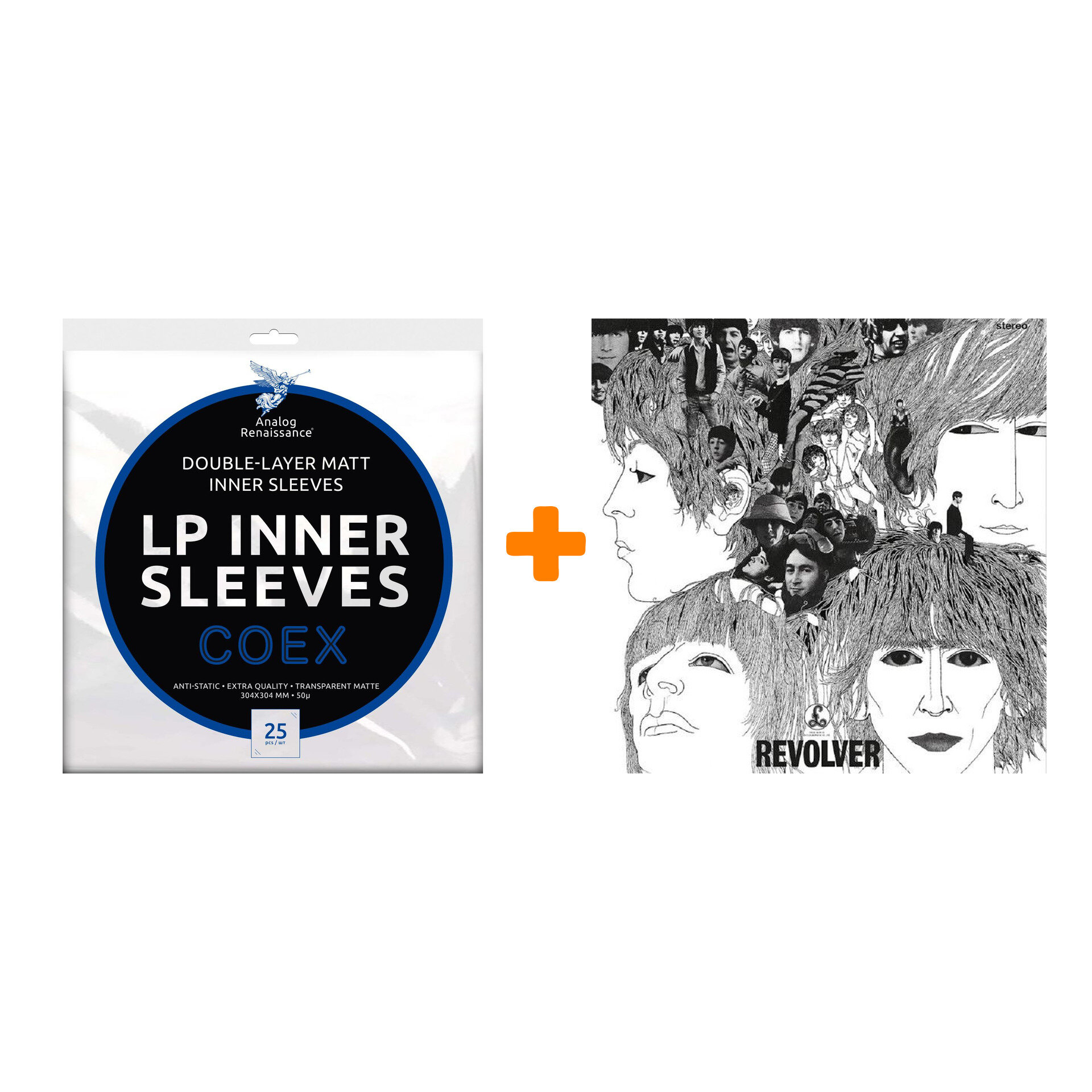 BEATLES Revolver 2022 Mix 2LP + Конверты внутренние COEX для грампластинок 12" 25шт Набор
