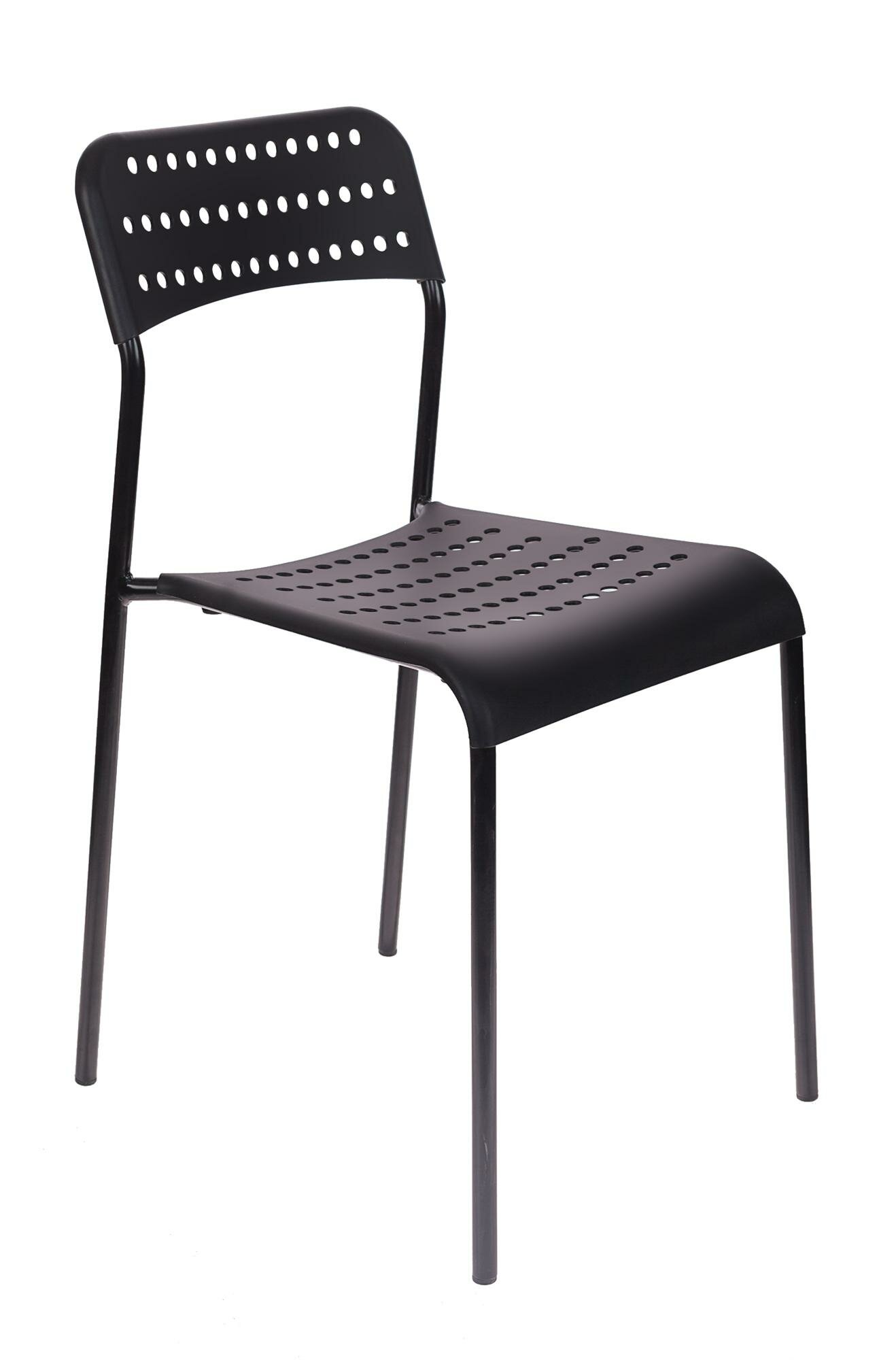 Стул UNO Barneo черный, пластик, металл, твердое сиденье, без подлокотников