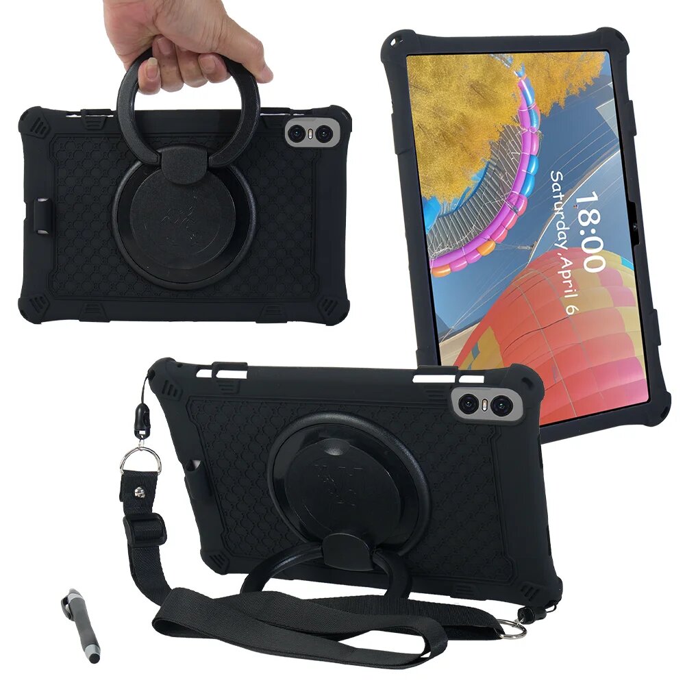 Силиконовый чехол-книга для Teclast T60, T50 Pro, P50, M50 Pro Teclast T60, Black Strap-Pen