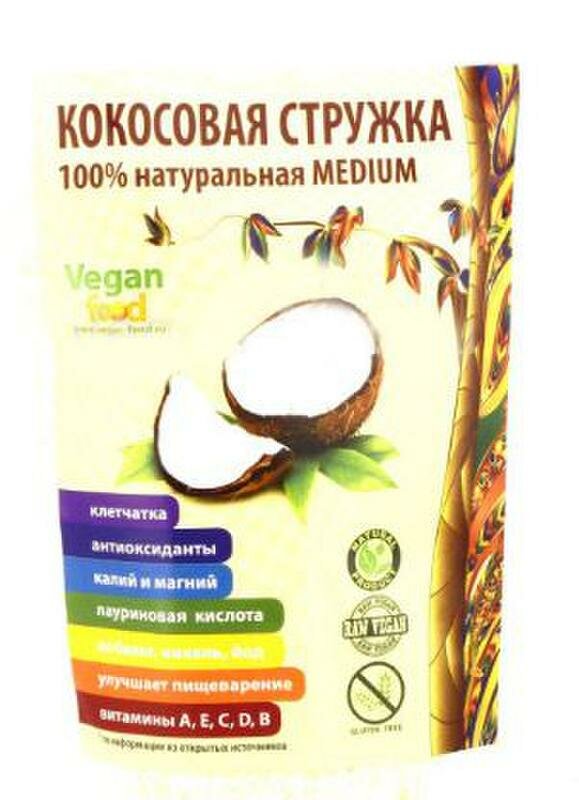 Кокосовая стружка медиум 65% VEGAN FOOD, 150 г