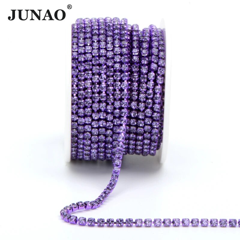 Сиреневая цепочка со стразами JUNAO, SS16, 10 ярдов